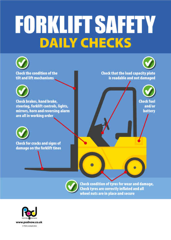 Forklift safety - daily checks | POD | Posters On Demand