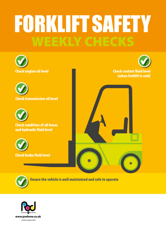Forklift safety - weekly checks | POD | Posters On Demand