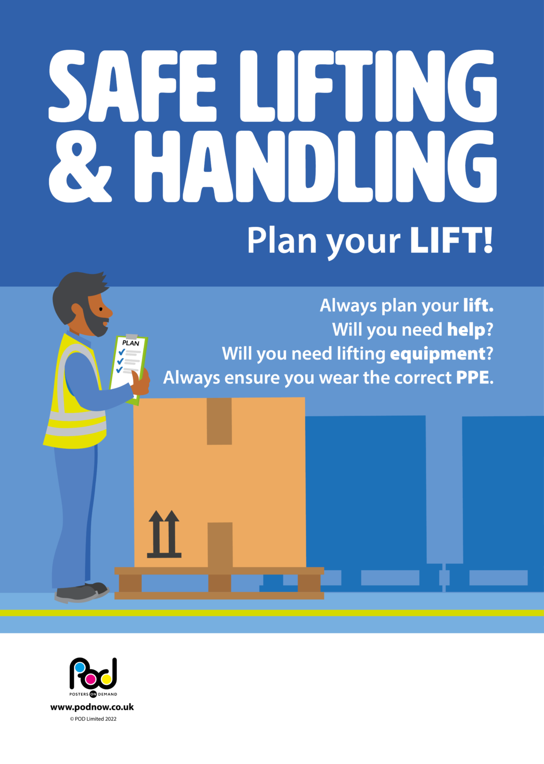 Safe lifting and handling - lift | POD | Posters On Demand