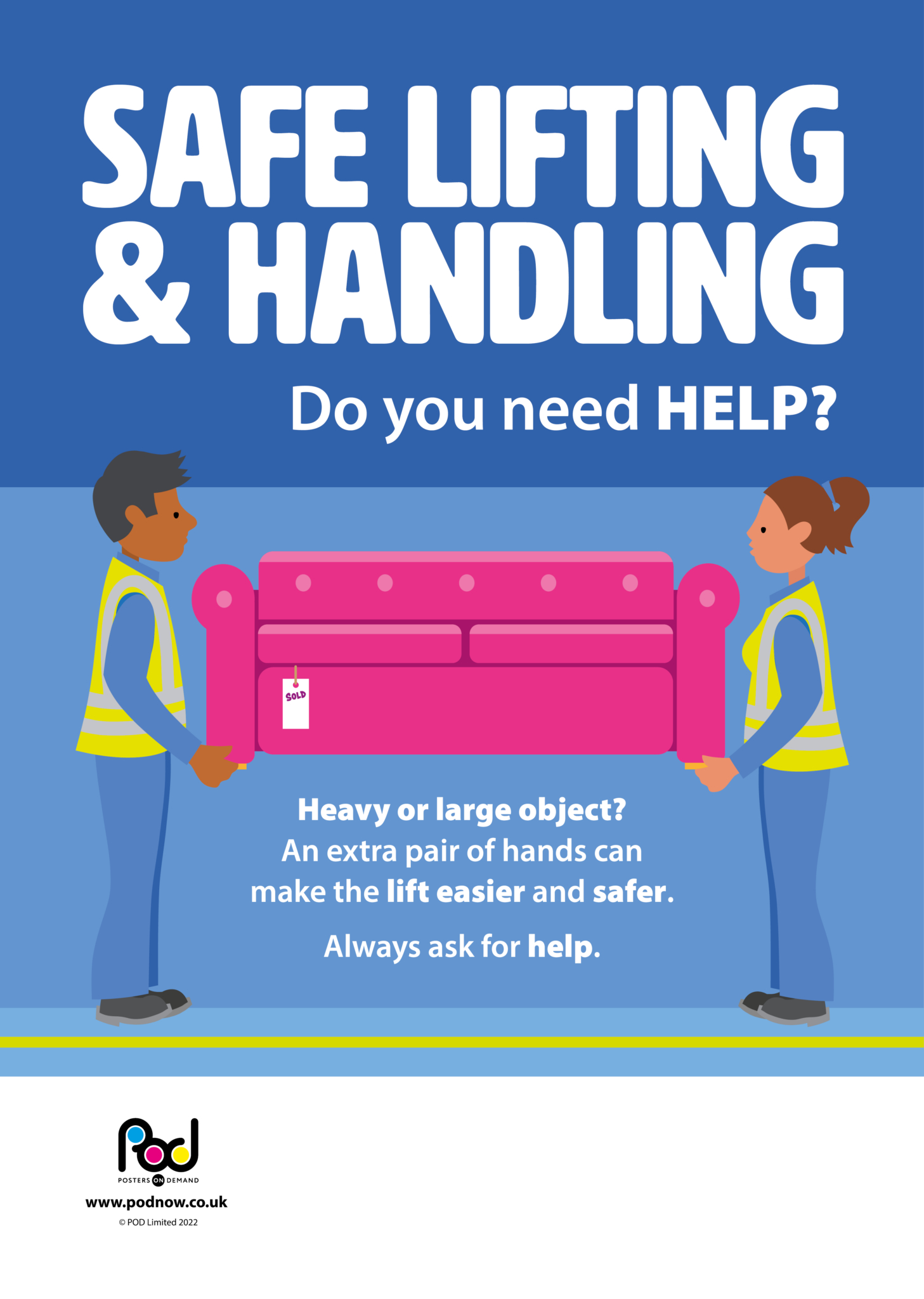 Safe lifting and handling - help | POD | Posters On Demand
