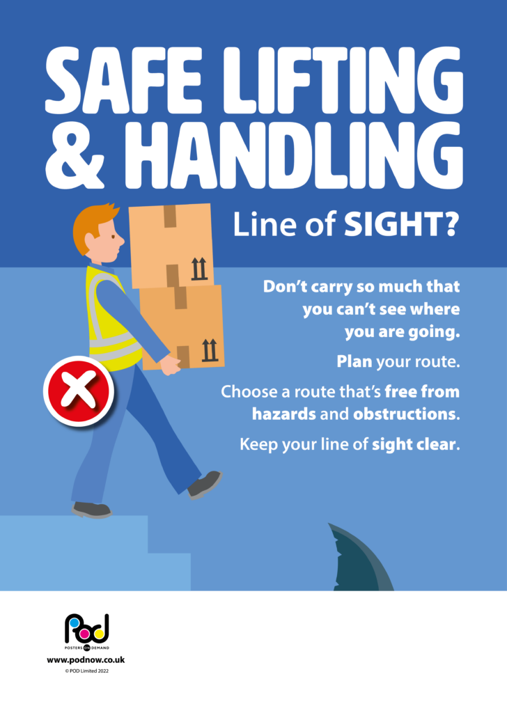 Safe lifting and handling - line of sight | POD | Posters On Demand