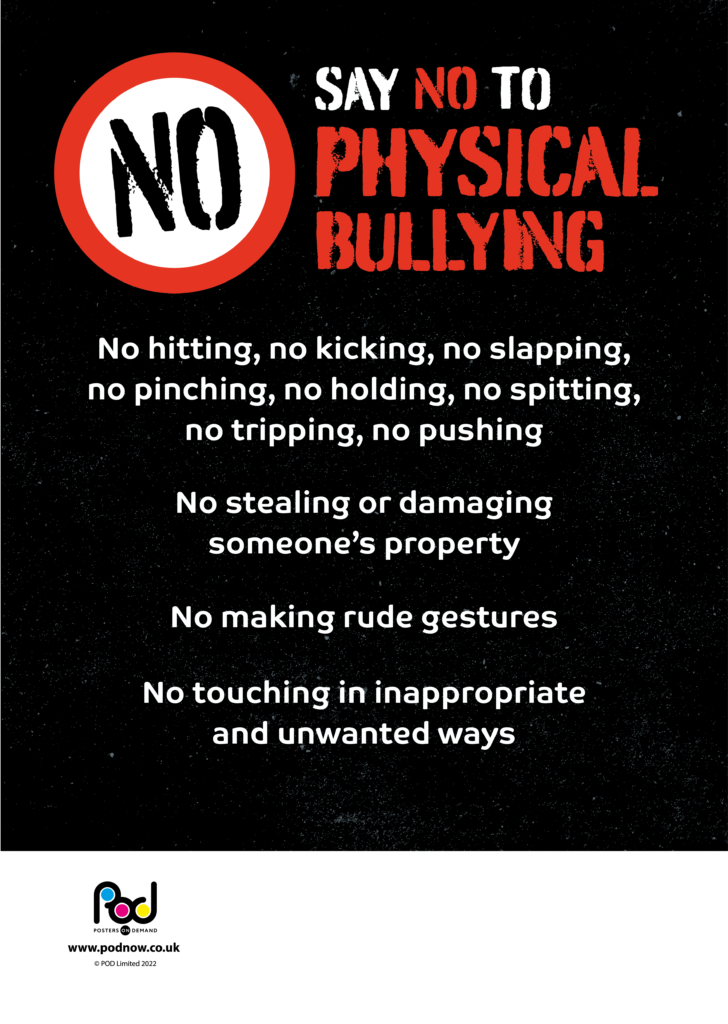 Say no to bullying - physical bullying | POD | Posters On Demand
