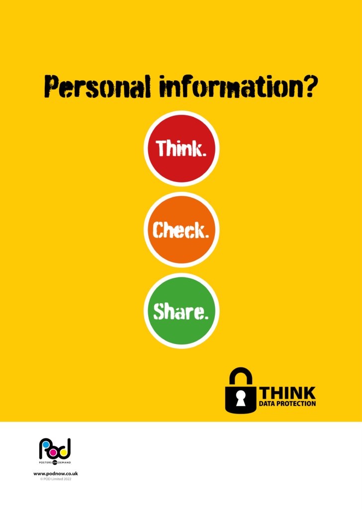 Think Data Protection - personal info | POD | Posters On Demand