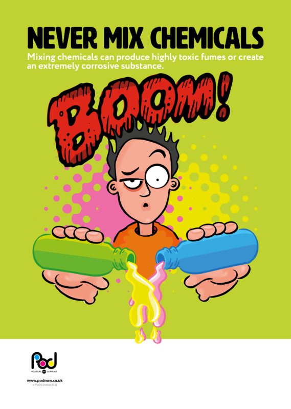Never mix chemicals | POD | Posters On Demand
