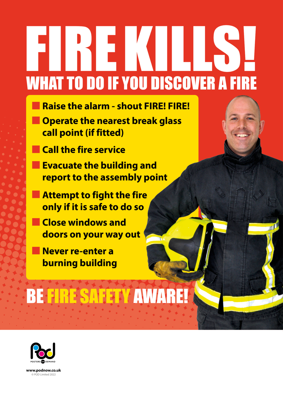 Fire kills | POD | Posters On Demand