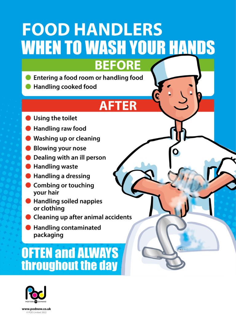 Wash your hands - Food handlers | POD | Posters On Demand