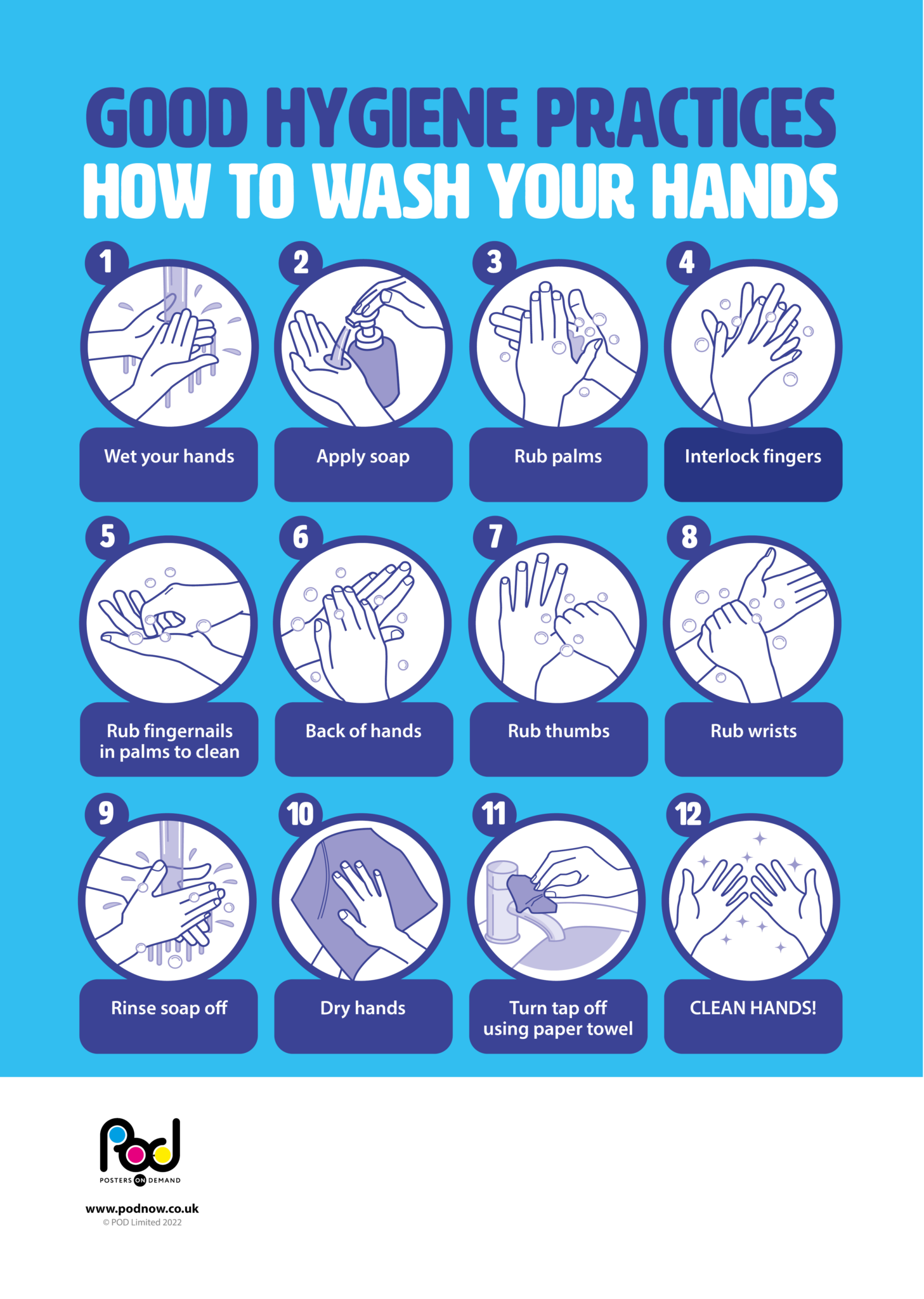 Good hygiene practices - handwashing | POD | Posters On Demand