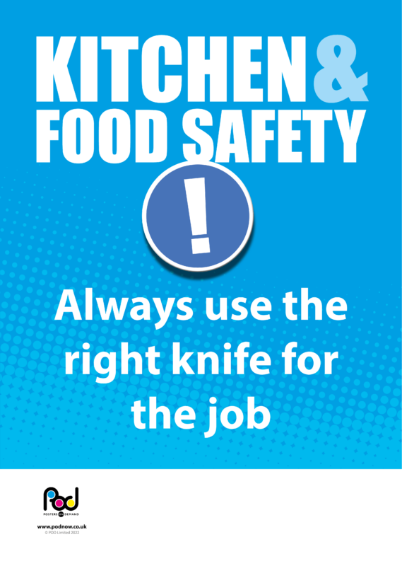 Kitchen and food safety - knives | POD | Posters On Demand
