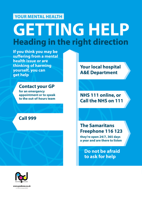 Your mental health - Getting help | POD | Posters On Demand