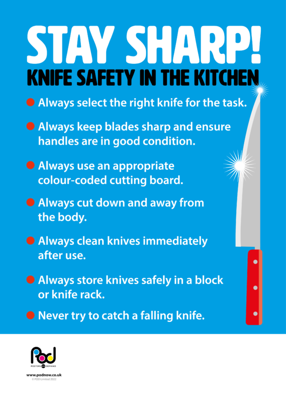 Knife safety - Stay Sharp | POD | Posters On Demand