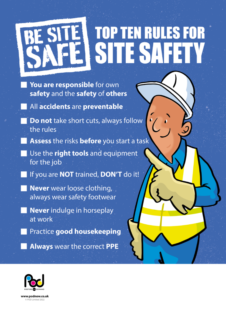 Site Safety - top 10 rules | POD | Posters On Demand