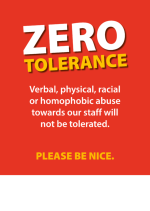 Zero tolerance | POD | Posters On Demand