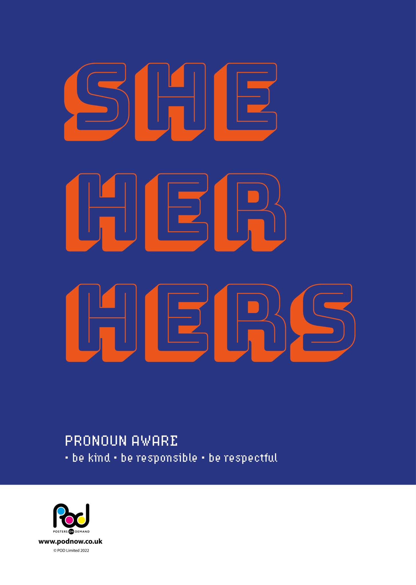 Pronouns-She/Her/Hers | POD | Posters On Demand