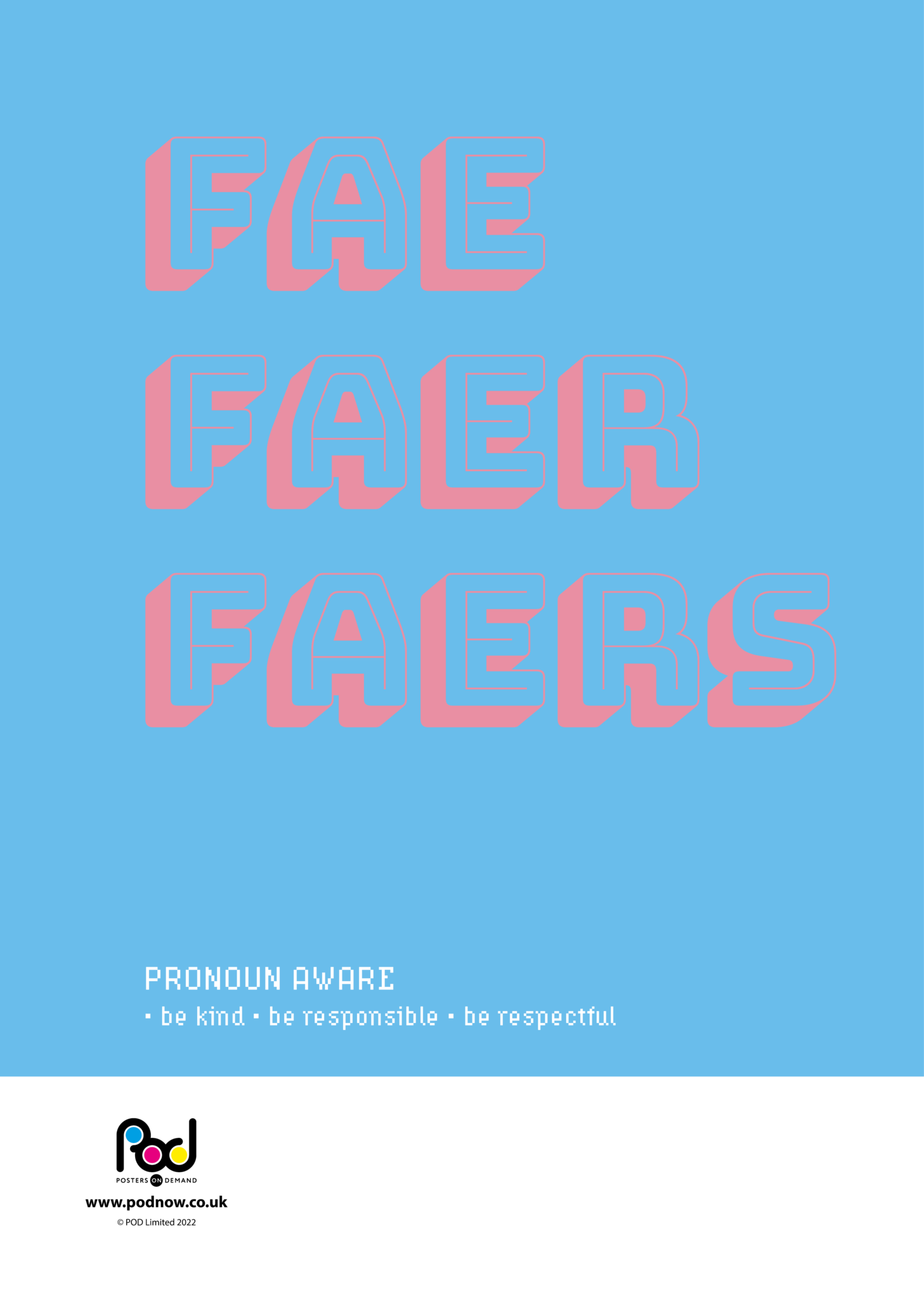Pronouns-Fae/Faer/Faers | POD | Posters On Demand
