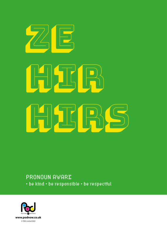 Pronouns-Ze/Hir/Hirs | POD | Posters On Demand