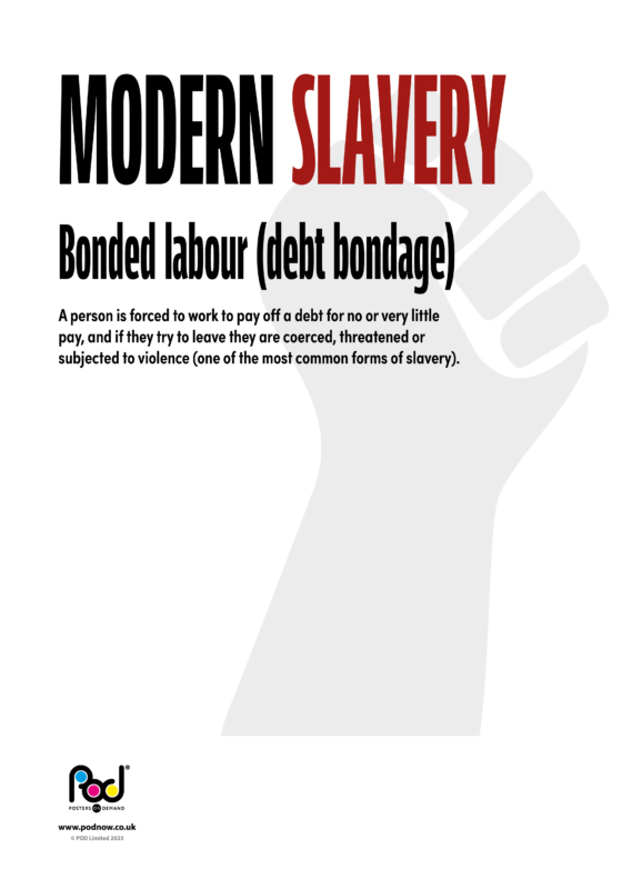 Modern Slavery - Bonded labour (debt bondage) | POD | Posters On Demand