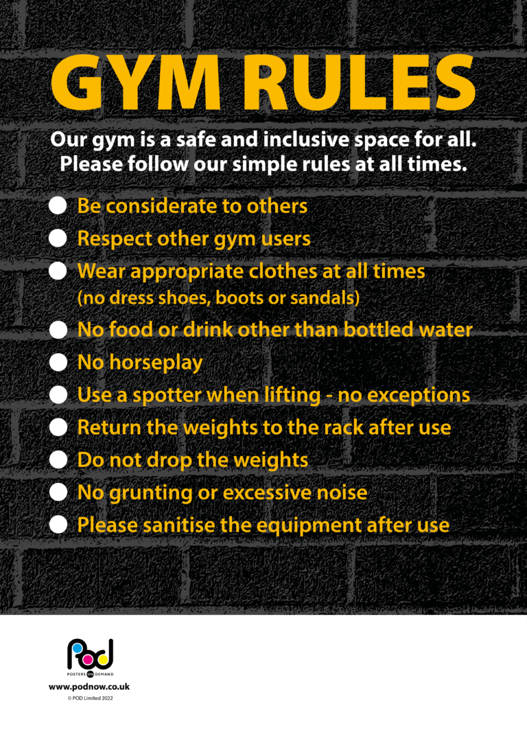 Gym Rules | POD | Posters On Demand