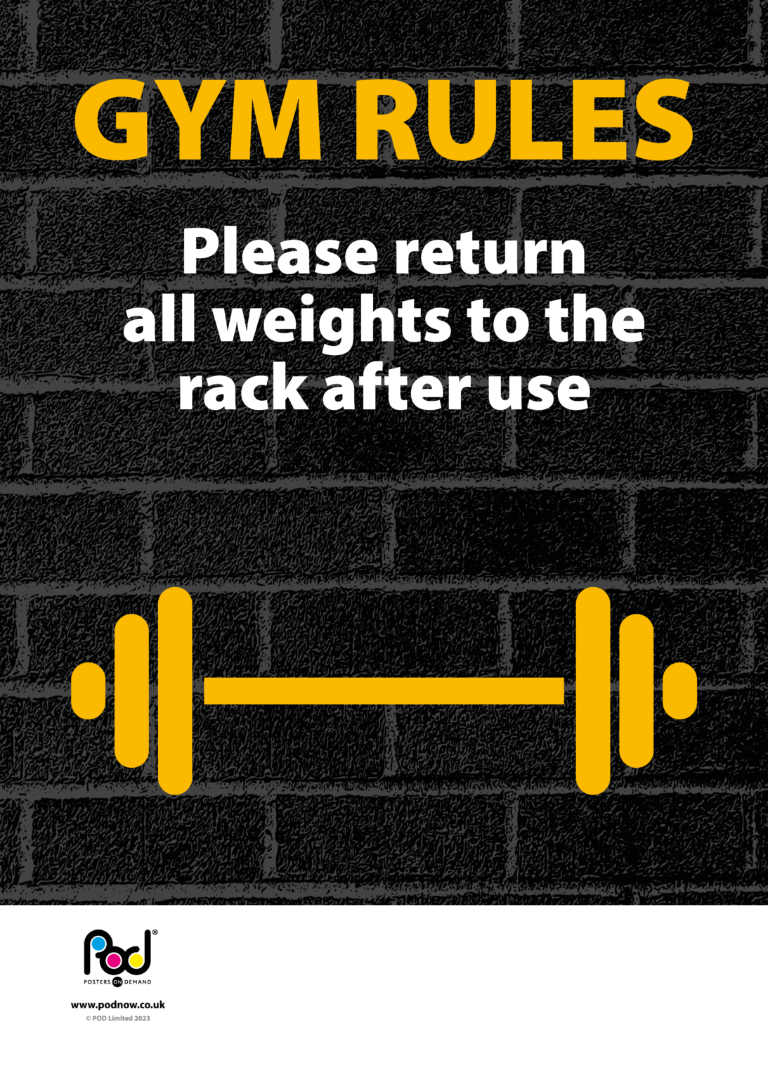 Gym Rules - Weights | POD | Posters On Demand