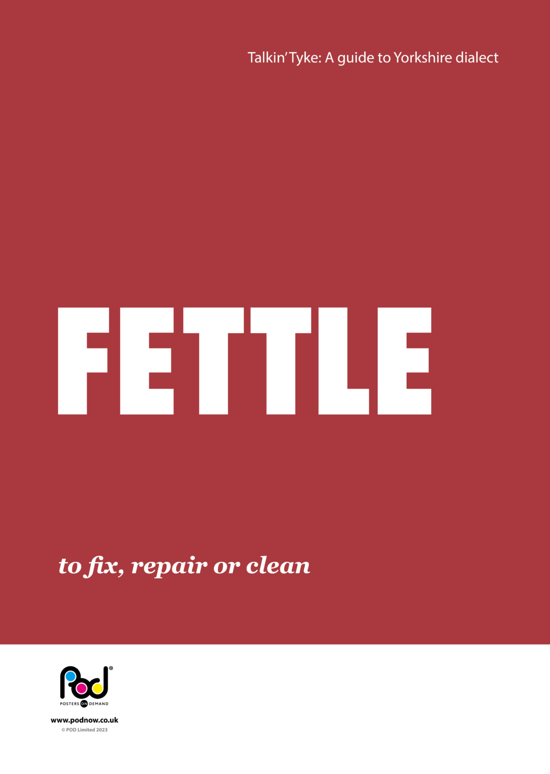 Yorkshire Dialect - Fettle | POD | Posters On Demand