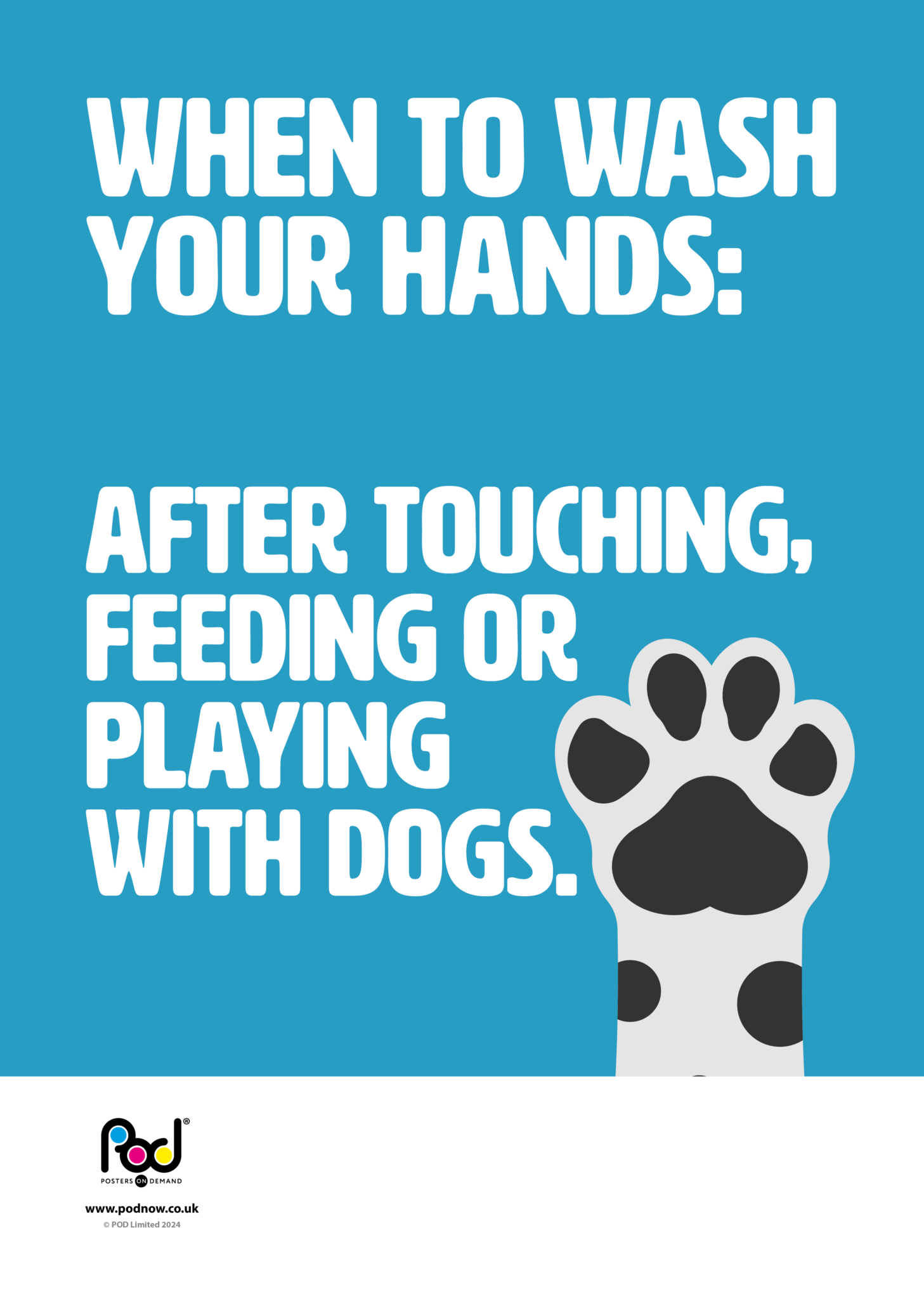 Hand washing - Dog paw | POD | Posters On Demand